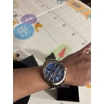 96B285 Men's Quartz Wrist Chronograph, Blue Dial, Silver-Tone, 44.5mm ...