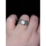Sz 11 Sterling Silver 925 CZ Cubic Zirconia Infinity Wedding Engagement Ring Set - Walmart.com