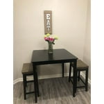 Belfast Counter Tall Square Dining Kitchen High Top Table, Oak ...