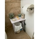 White Modern Small Night Side Bed Table with Storage Rack Organizer ...