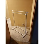 "Mainstays 2-Tier Adjustable Garment Drying Rack, Rolling Wheels, Metal ...