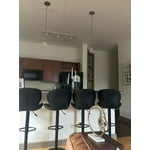 Waleaf Modern Adjustable Bar Stools Set of 2, Faux Leather Upholstered ...