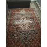 Loloi II Layla Printed Oriental Distressed Red / Navy Area Rug ...
