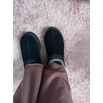 Joyspun Women’s Ultra Short Faux Suede Platform Clog Slippers - Walmart.com