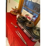 FRIGIDAIRE Triple Slow Cooker & Buffet Server, Stainless-Steel 3x2.5 Qt ...