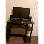 Furinno Engineered Wood Simplistic Computer Desk in Dark Brown/Black ...