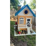 Cartman Unique Outdoor Birdhouse, Cedar Wood Blue Bird Box House with ...