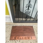 Mainstays Welcome Copper Rubber Wood Slat Outdoor Doormat, 18" x 30 ...