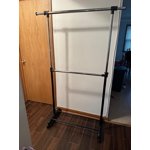 Expandable Dual Rod Garment Rack with Wheels, Chrome/Black - Walmart.com
