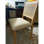 Riviera Rattan Back Folding Chair with Upholstered Seat, Natural ...