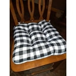 Achim Farmhouse Style Buffalo Check Kitchen Chair Seat Cushions - Black ...