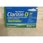 Claritin-D 24 Hour Non-Drowsy Allergy and Congestion Tablet, 10 Count ...