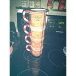 Holiday Time Gingerbread House Stackable Stoneware Mug with Metal Rack ...
