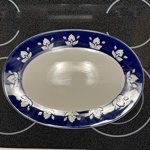 Sofia Home Large Oval Indigo Stoneware Serve Tray by Sofia Vergara ...