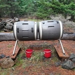 Lifetime 100 Gallon Outdoor Compost Plastic Lid with Rolling Tumbling ...