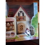 Calico Critters Red Roof Cozy Cottage, Miniature Village Dollhouse with ...