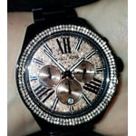 Michael Kors Women's Wren Black Wrist Watch with Stainless Steel ...