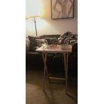 Mainstays Indoor Single Folding TV Tray Table Set of 2 in Walnut L19 x ...