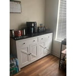 Homfa Farmhouse Black Kitchen Sideboard Buffet Cabinet with 2 Drawers ...