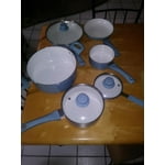 Free Shipping! Mainstays 12-Piece Ceramic Non-Stick Cookware Set, Teal ...