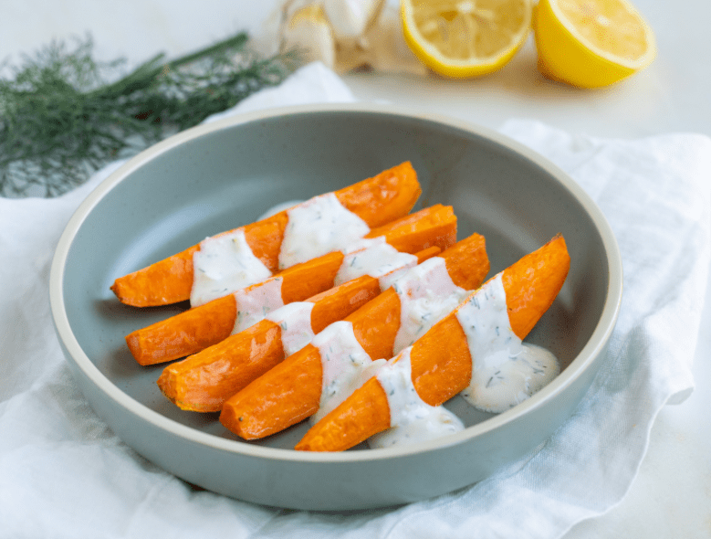 Roasted sweet potatoes with lemon-dill yogurt sauce Recipe - Walmart.com
