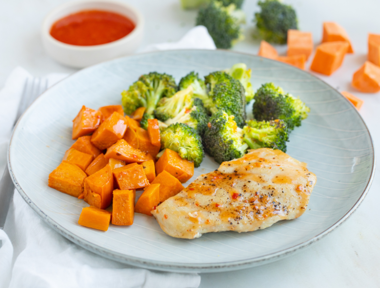 Sweet chili chicken, sweet potatoes, and broccoli Recipe - Walmart.com