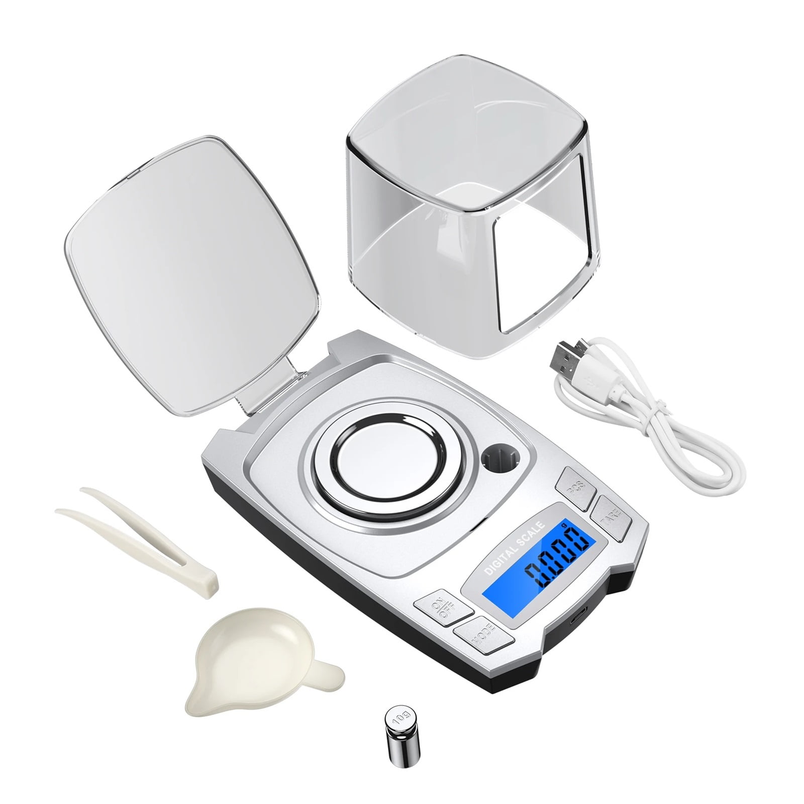 0.001g Precision Electronic Scales 100g/50g USB Charging Digital Weighing Jewelry Scale Portable ...