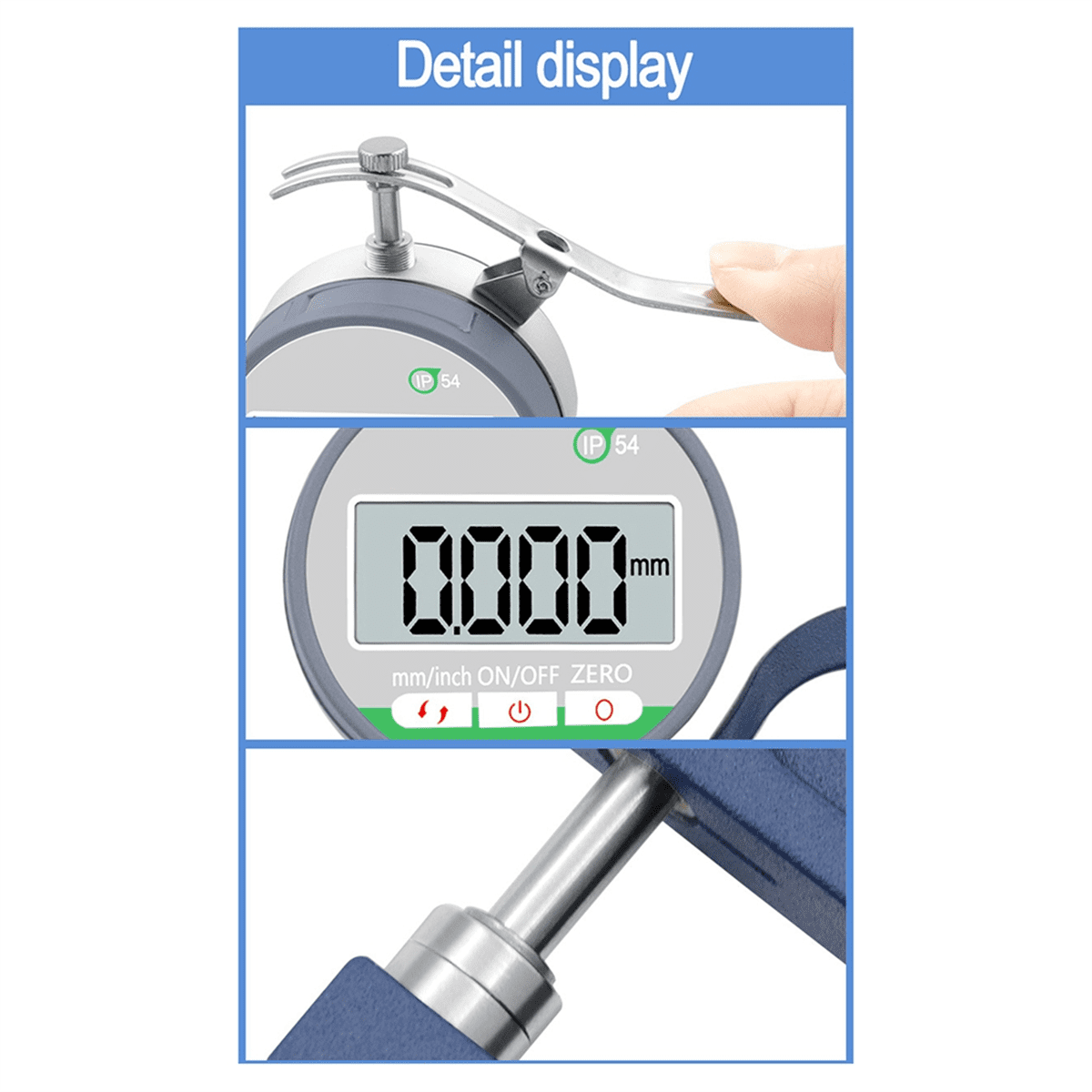 0.001mm 0-12.7mm High-Precision Digital Thickness Gauge Meter IP54 Waterproof and Dustproof ...