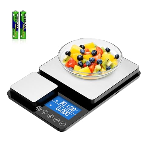 0.001oz/33lb Dual Platform Kitchen Scale, Stainless Steel Precision ...