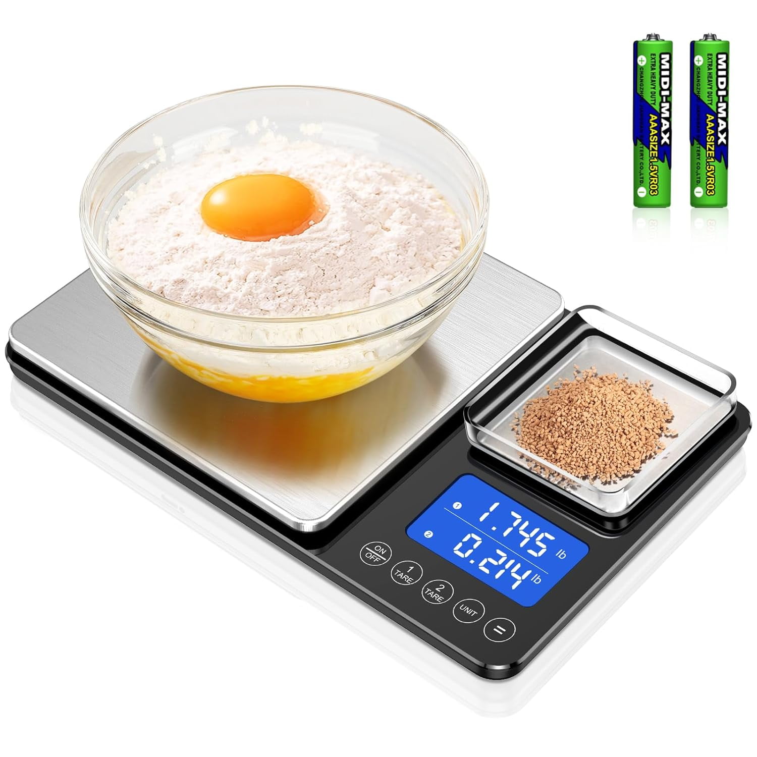 0.001oz/33lbs Dual Platform Food Kitchen Scales Digital Weight Grams ...