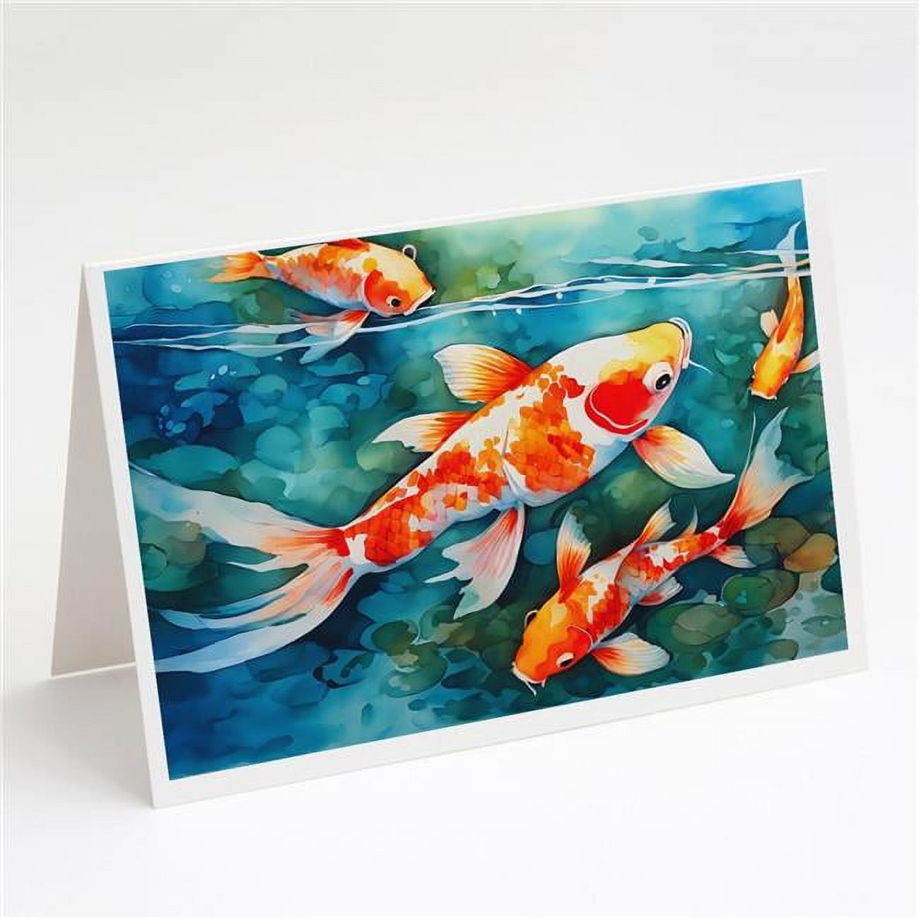 0.01 x 5 x 7 in. Koi Fish Greeting Cards - Pack of 8 - Walmart.com