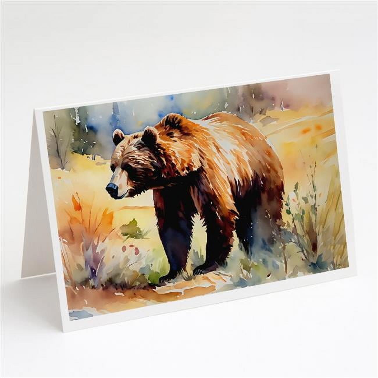 0.01 x 5 x 7 in. Unisex Grizzly Bear Greeting Cards - Pack of 8 ...