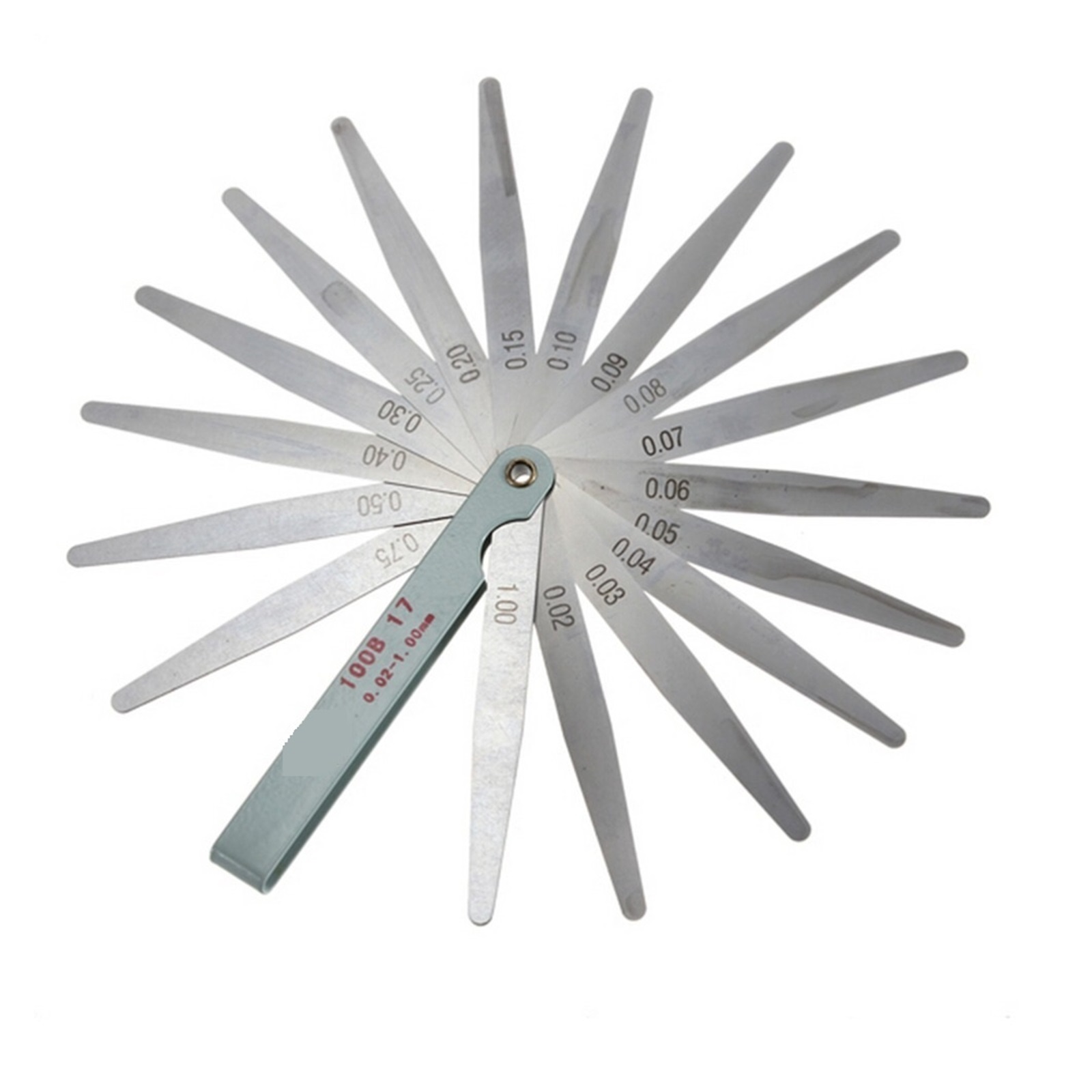 0.02 To 1mm 17 Blade Thickness Gap Metric Filler Feeler Gauge Measure ...
