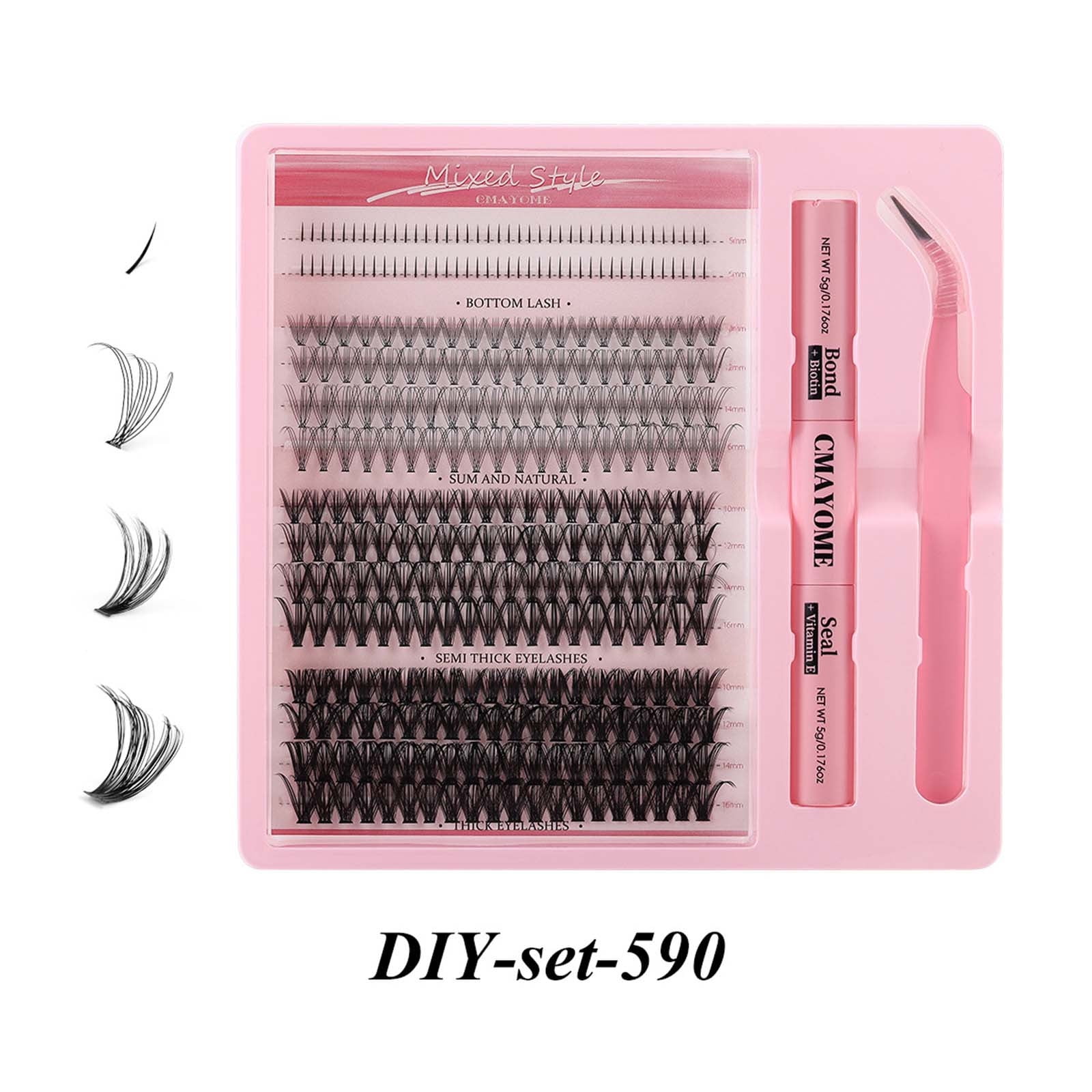 0.05D Ultra-Light Wispy Cluster Eyelash Extensions Kit | DIY All-in-One ...