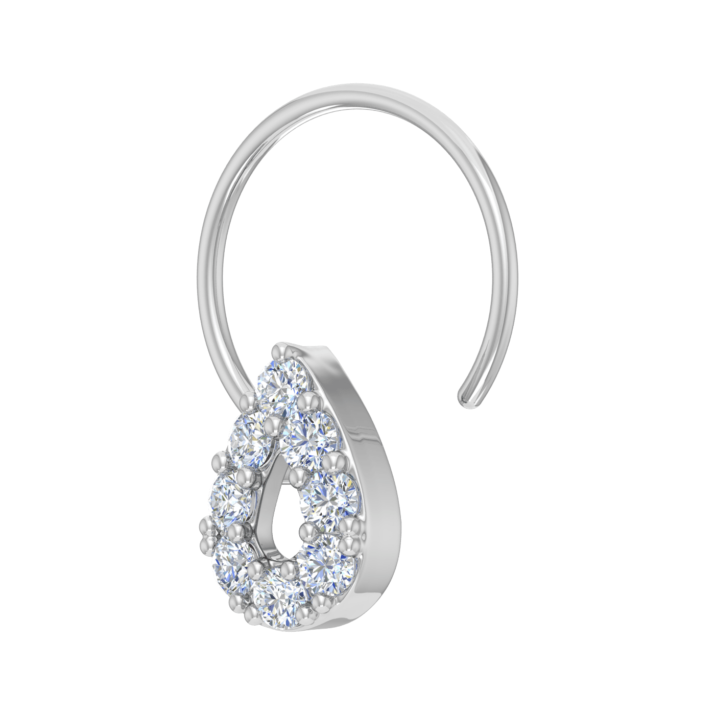 0.07 Carat Diamond Nose Pin in 14K White Gold - Walmart.com