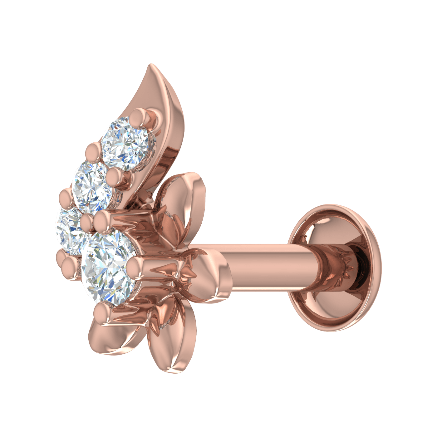 0.09 Carat Diamond Nose Pin in 18K Rose Gold - Walmart.com
