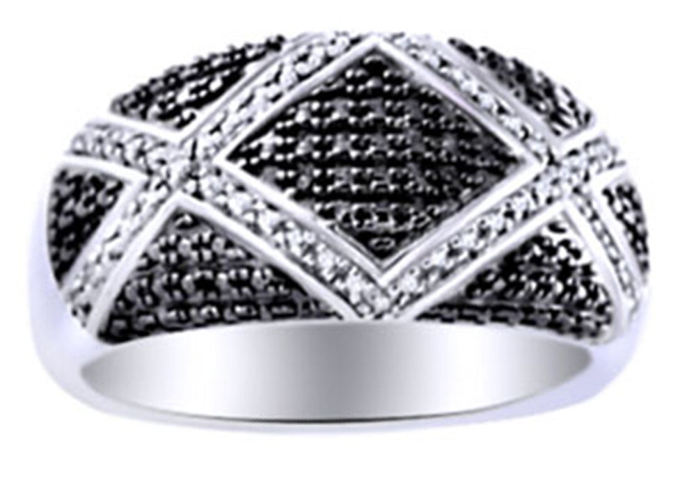 AFFY 0.09 Ct Black Diamond Natural Diamond Engagement Band Ring in 14k ...