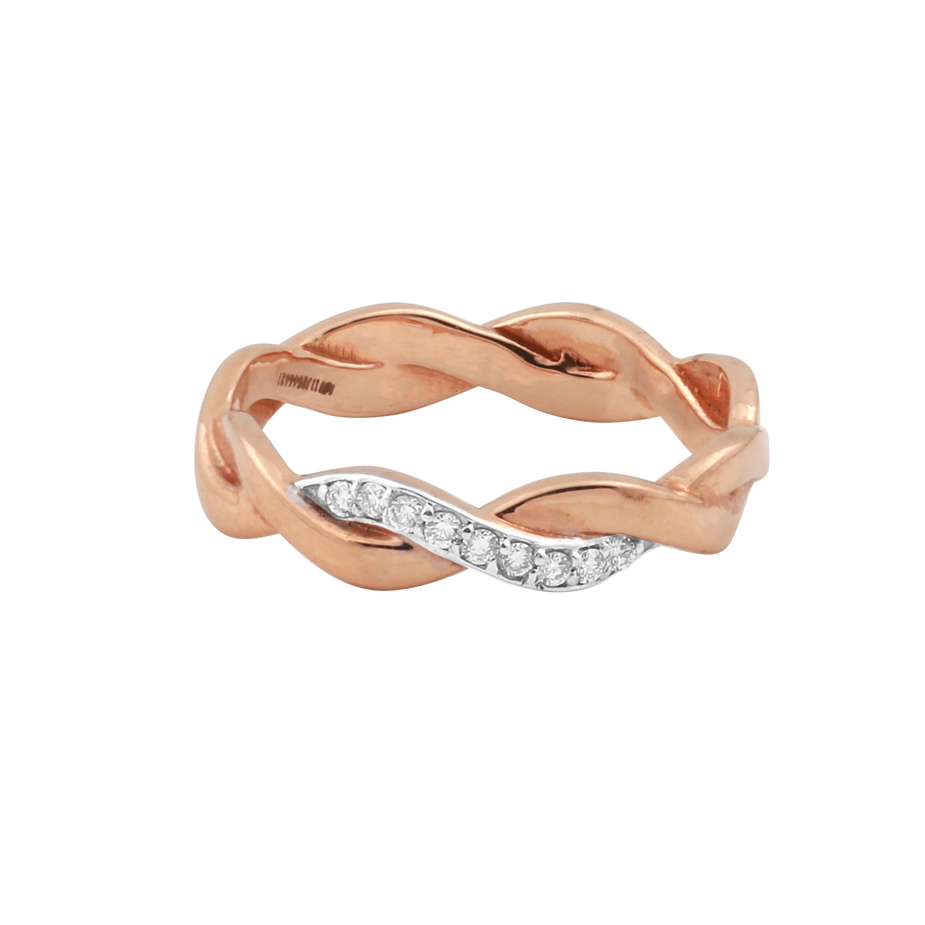 0.09 Ct. IGI Certified Natural Diamond 18k Yellow Gold Swirl Ring For ...