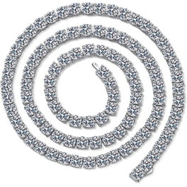 Moissanite Tennis Chain .925 Silver 3mm VVS Moissanite 0.30 ctw Tennis Chain Gold Tone. Size 22 Walmart