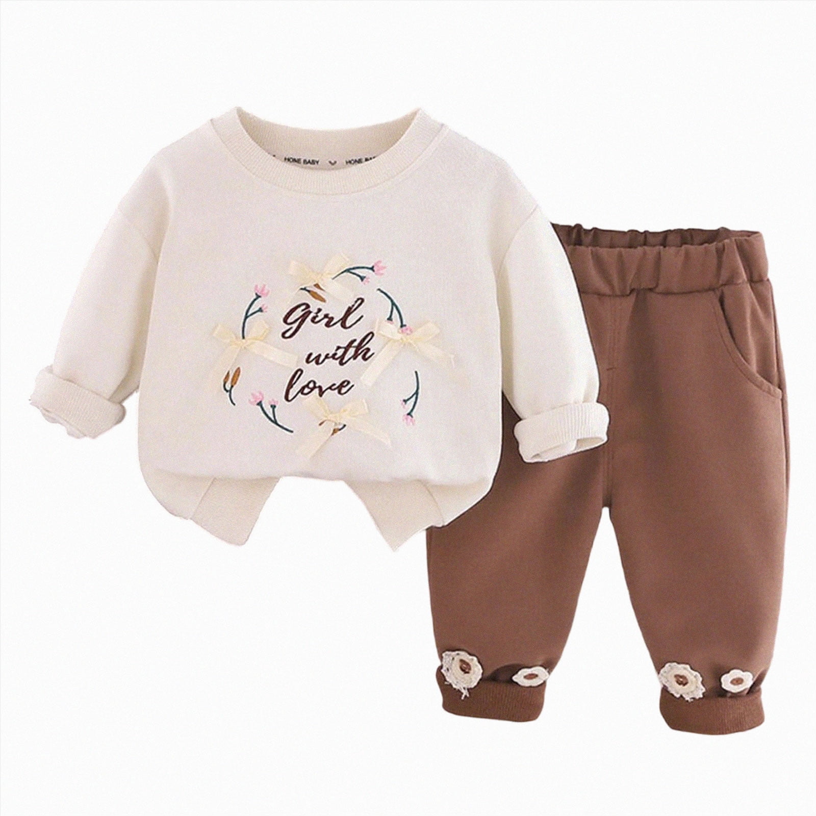 0-1 Years Infant Girls' Clothing Sets Soft 2-Piece Pants Set Comfort ...