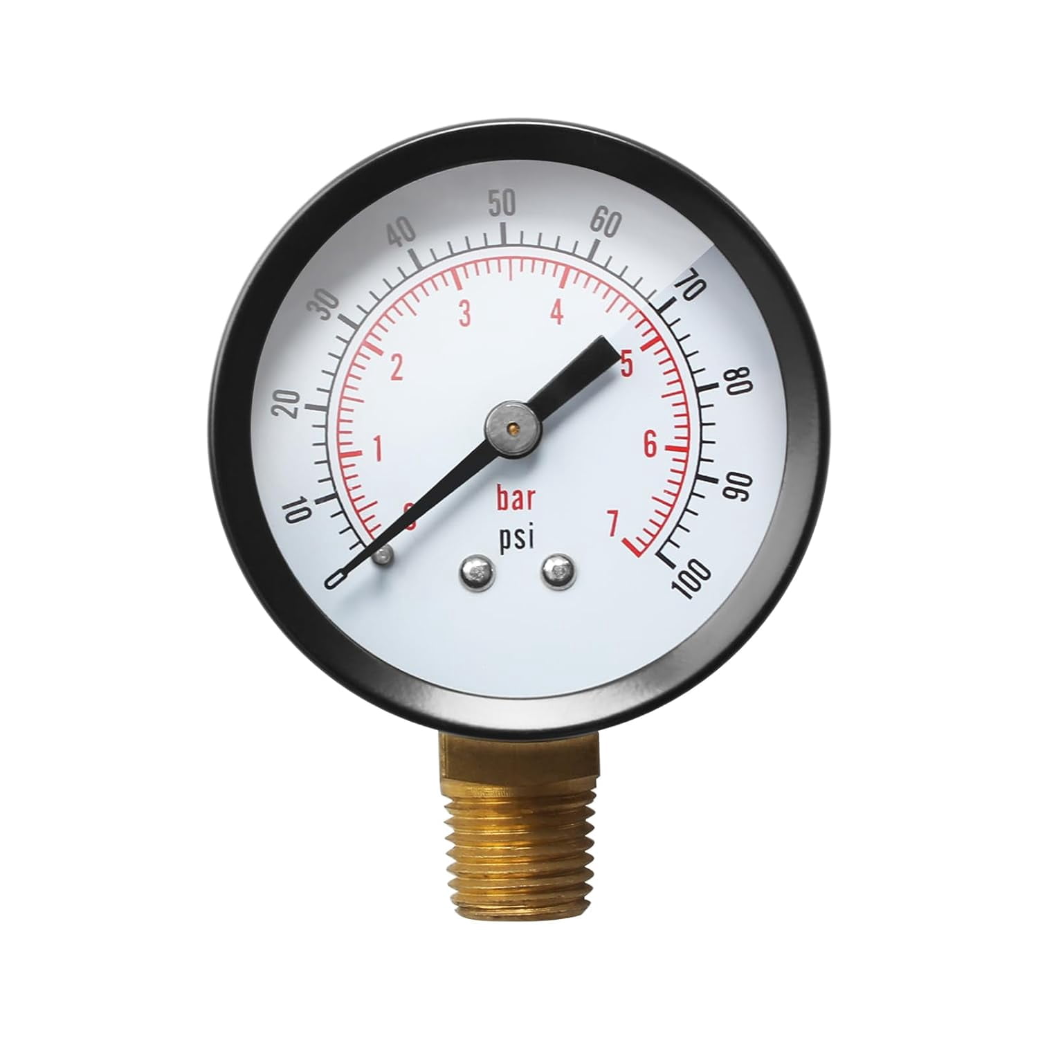 0-100 Psi Stainless Steel Pressure Gauge 2" Dial Size，1/4" NPT Lower ...