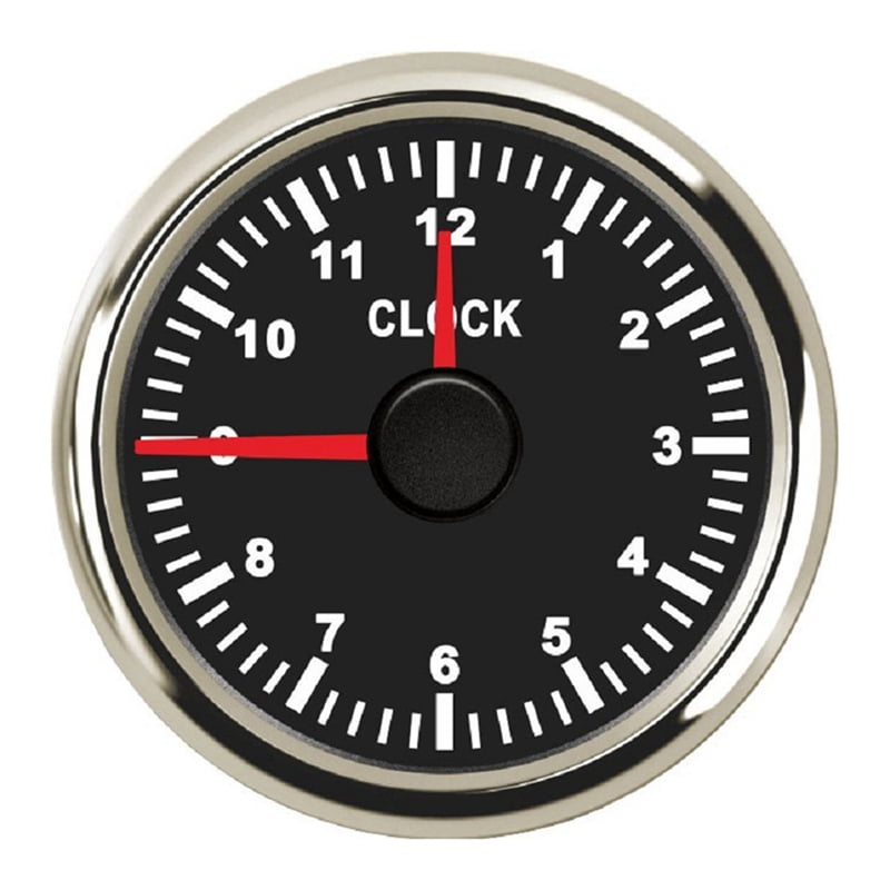 0-12 Hours Meters 2 Inch 52mm Clock Gauges with Red Backlight ...