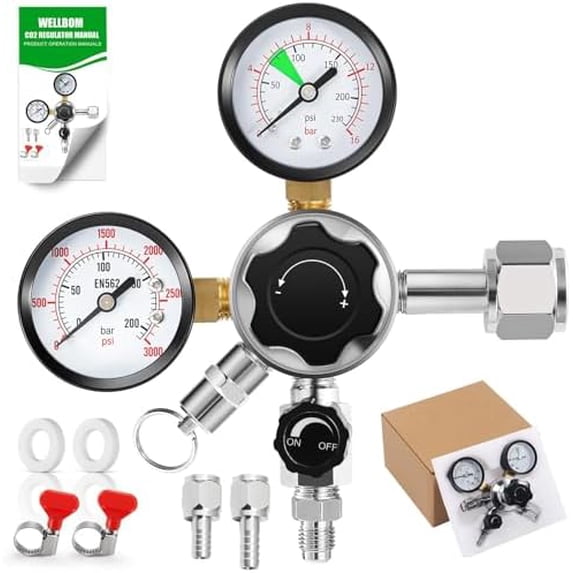 0-120 PSI CO2 Regulator High Pressure CGA-320 Beer Keg Regulator ...