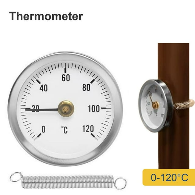 0-120℃ Stainless Steel Clamp-on Tube Thermometer On Tube Heating Spring ...