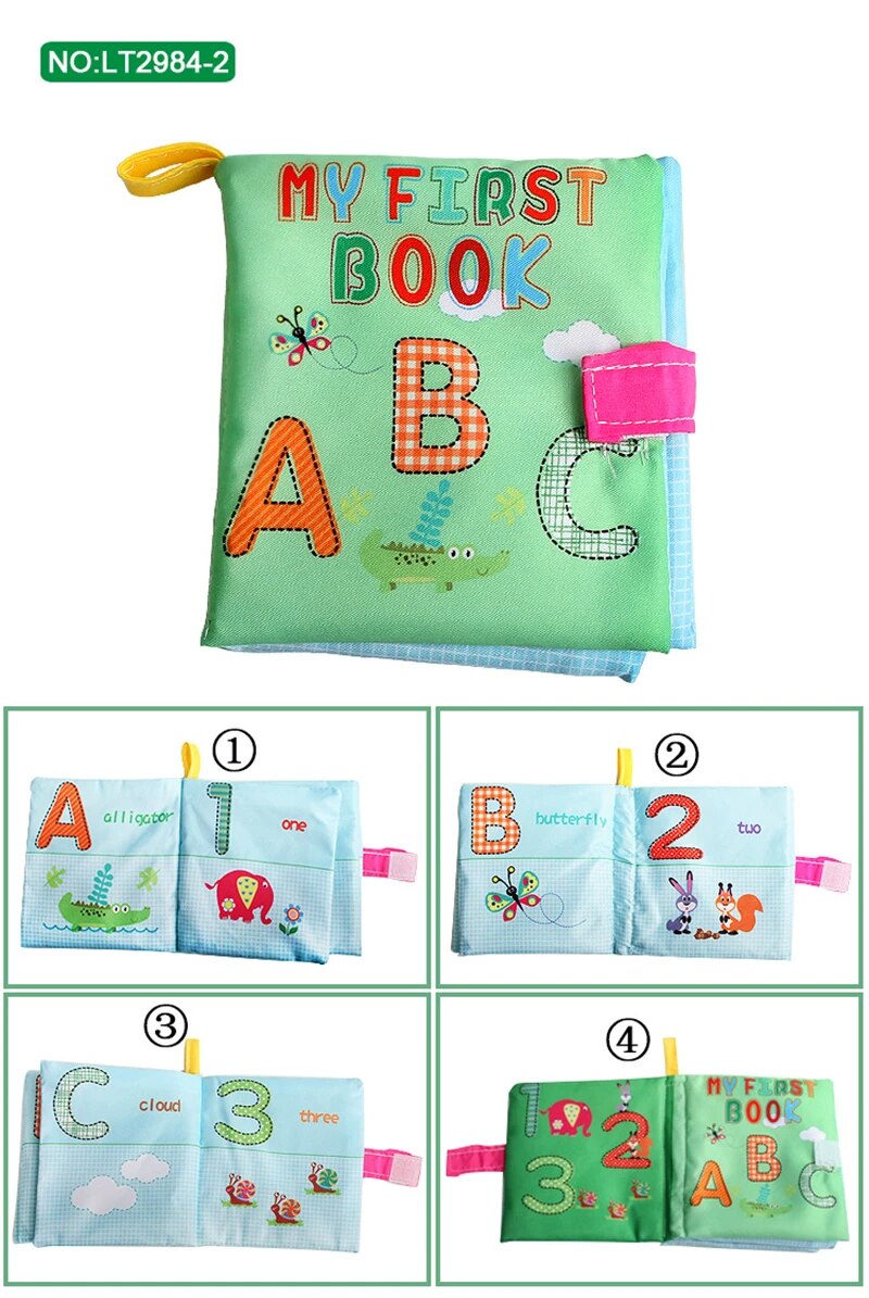 0-12Monthes Baby Cloth Book Fruits Animals Cognize Puzzle Book Infant Kids Early Learning ...