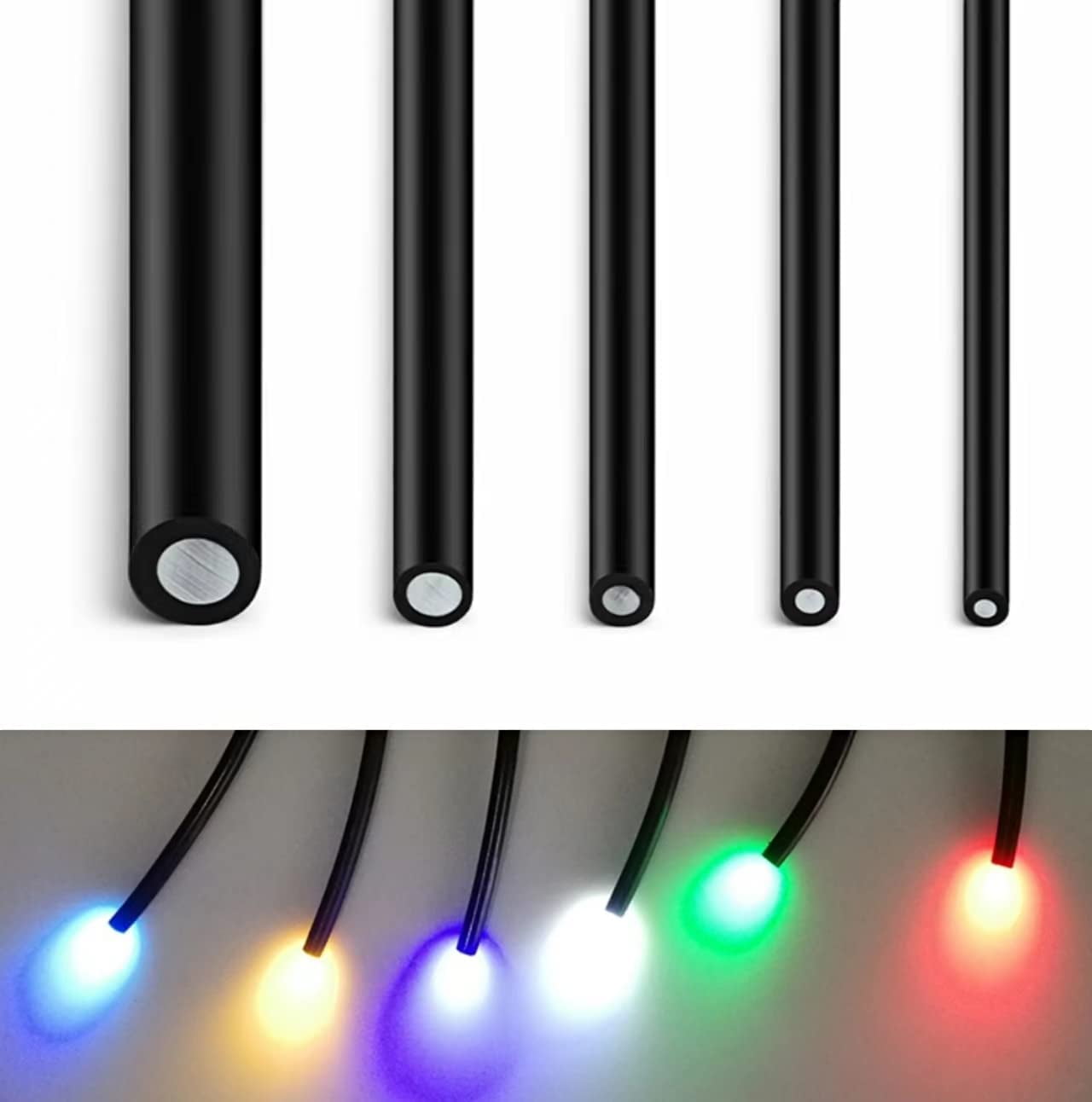 0.12in Inner Black Skin Cover PMMA Plastic Endeglow Optic Fiber Cables ...