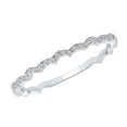 AFFY 0.13 Cttw Round Shape White Natural Diamond Contoured Stackable ...
