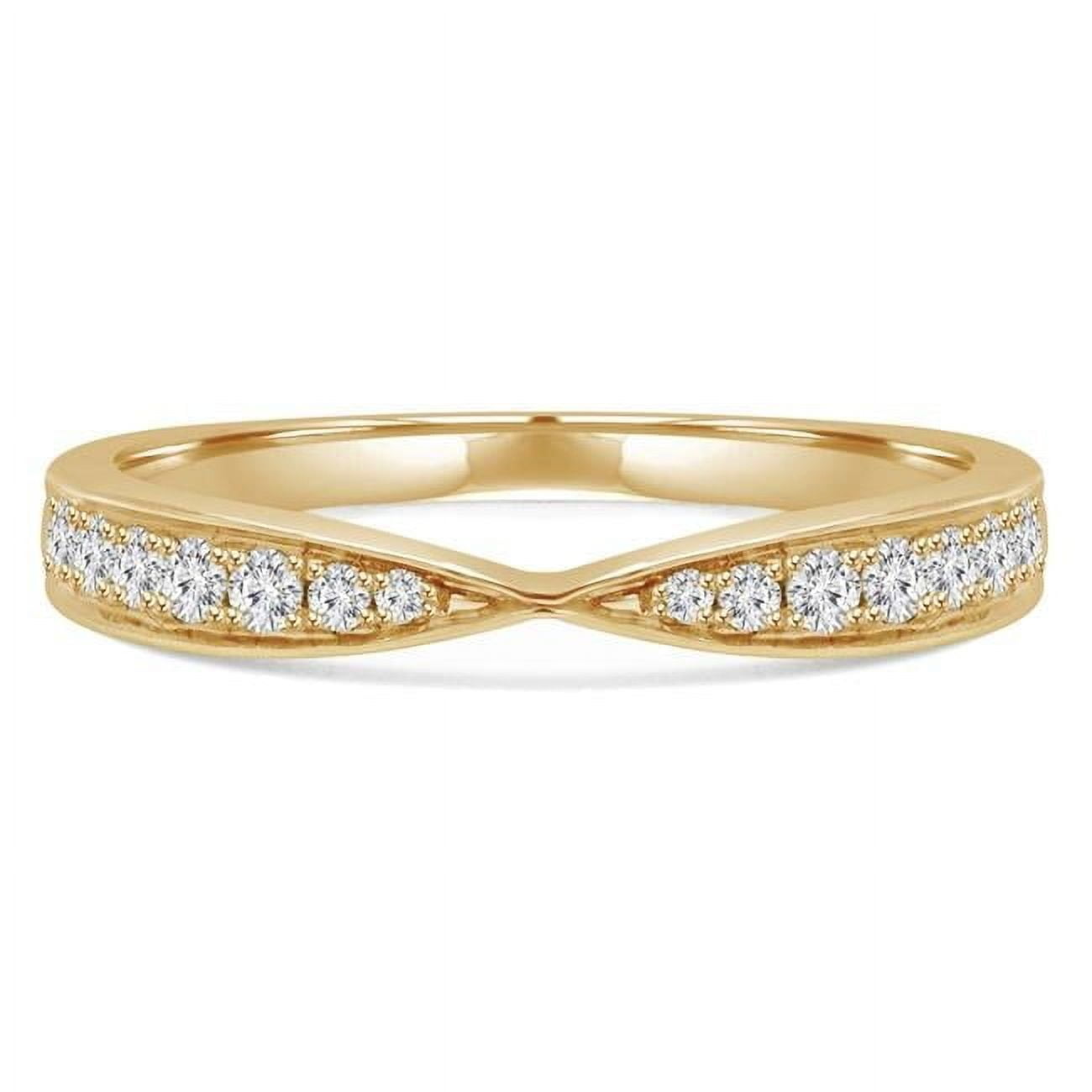 0.14 CTW Round Diamond Pinched Semi-Eternity Anniversary Wedding Band ...