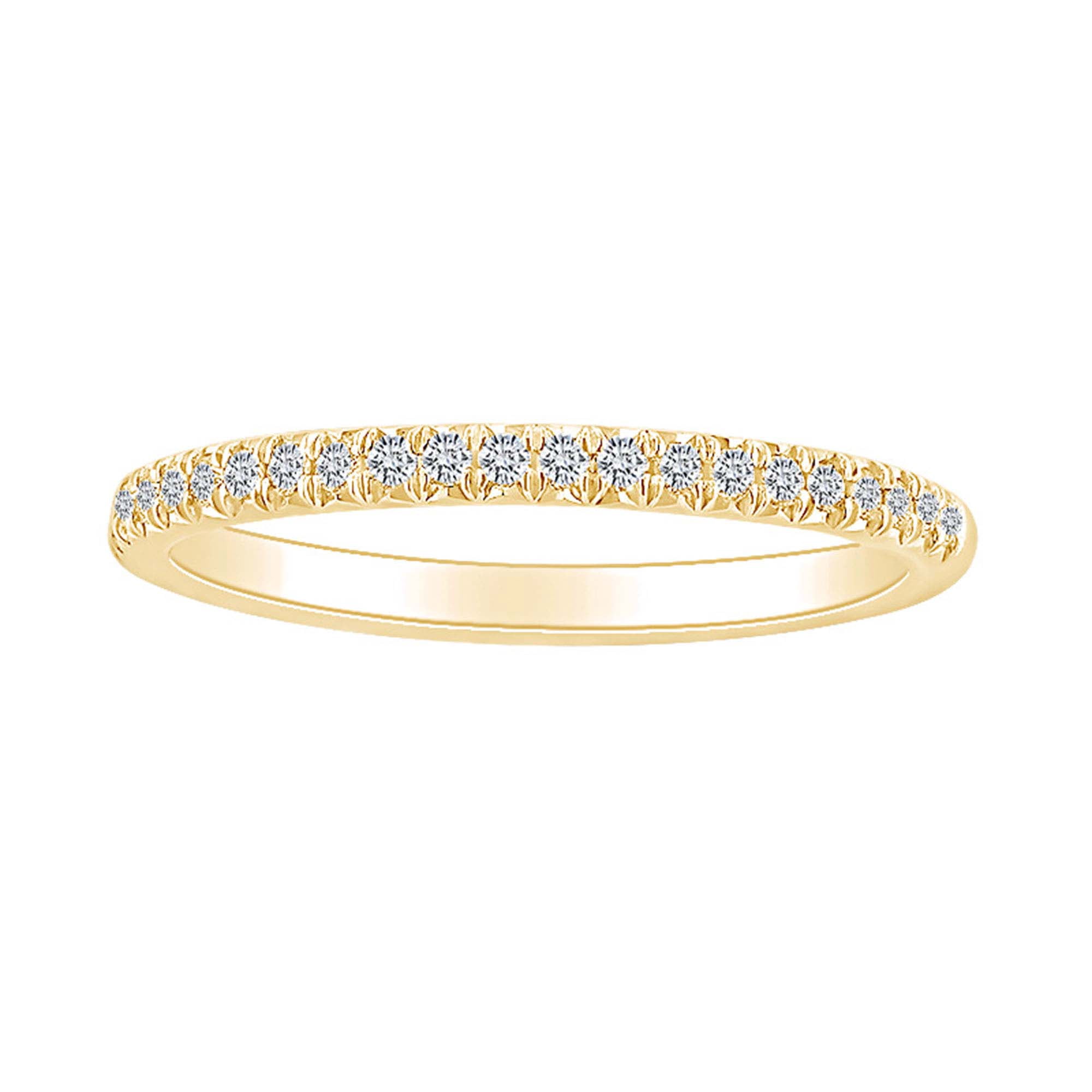AFFY 0.14 Carat Round Shape White Natural Diamond Anniversary Band Ring ...