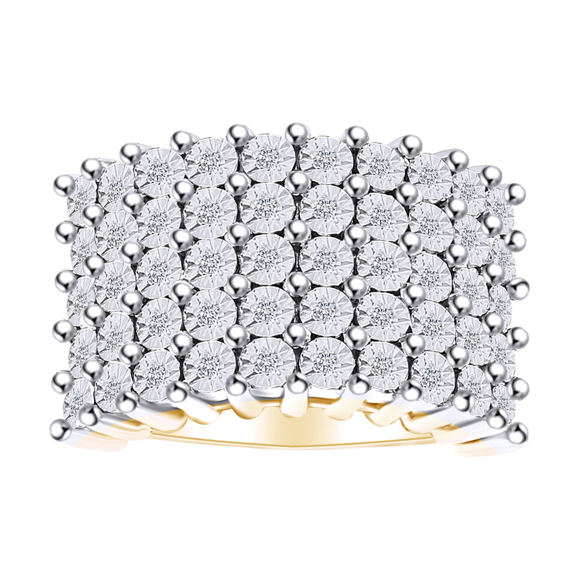 AFFY 0.14 Carat Round White Natural Diamond Men's Wedding Ring 14K ...